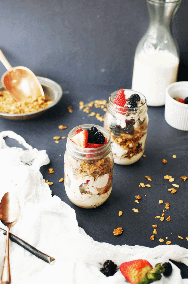 Greek Yogurt Parfaits with Homemade Granola | The Butter Half