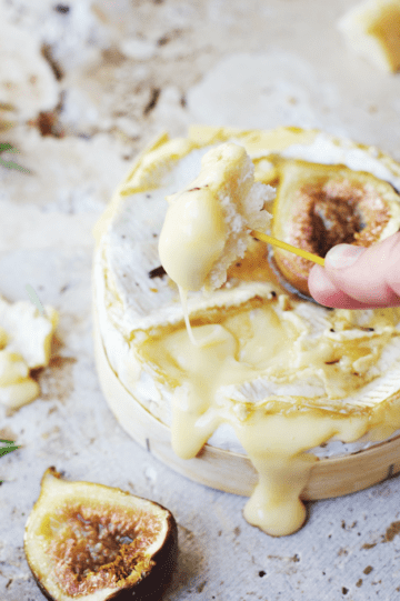Baked Brie Fondue with Roasted Figs and Honey | The Butter Half